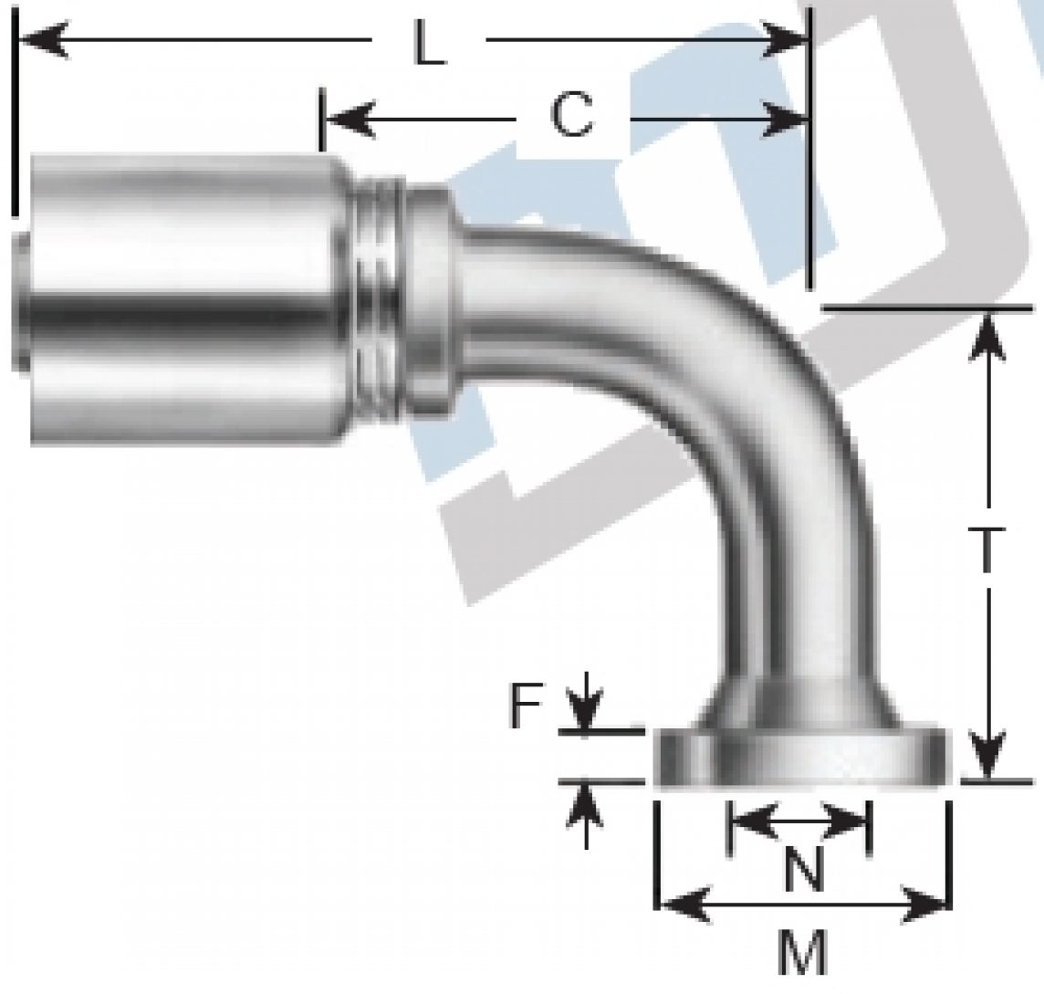 Code 62 O-Ring Flange – 90° Bent Tube - Global Spiral – MJ Hydraulic ...