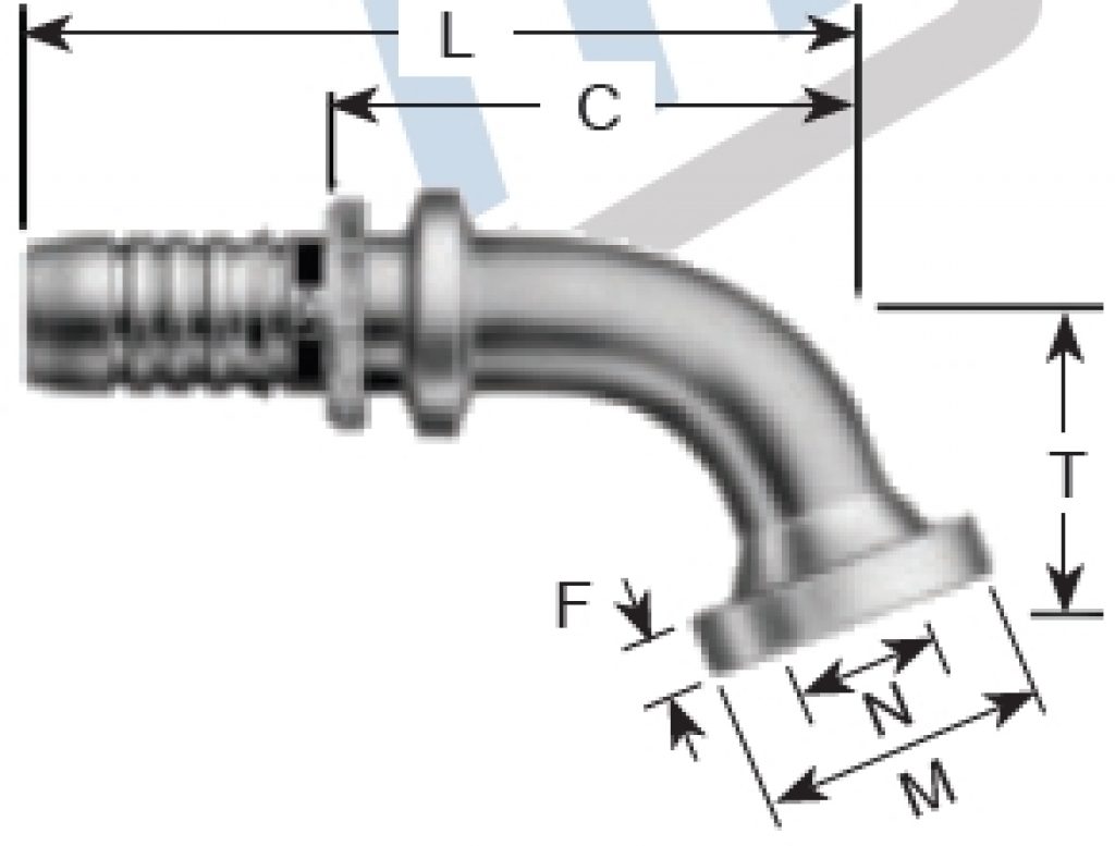 Code 61 O-Ring Flange - 60° Bent Tube - Megacrimp – MJ Hydraulic Pty Ltd