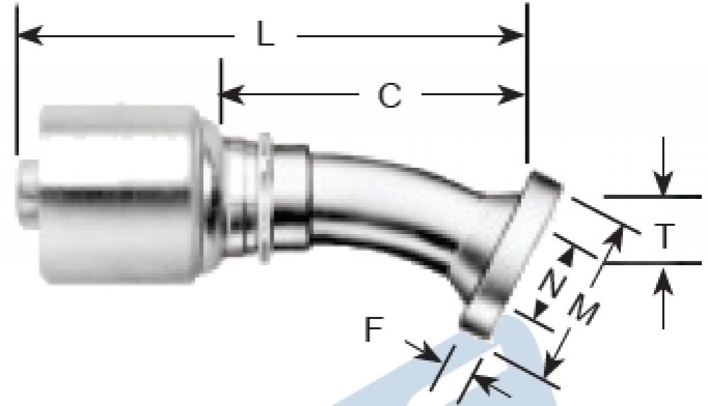 Code 61 O-Ring Flange - 30° Bent Tube - Megacrimp – MJ Hydraulic Pty Ltd