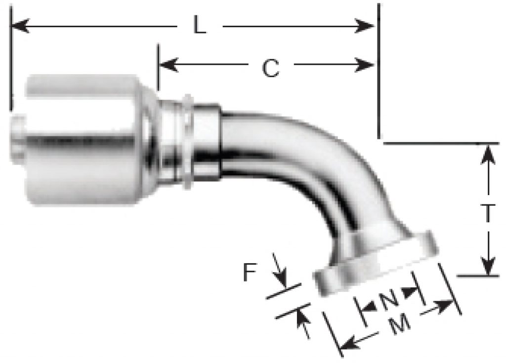 Code 61 O-Ring Flange - 60° Bent Tube - Megacrimp – MJ Hydraulic Pty Ltd