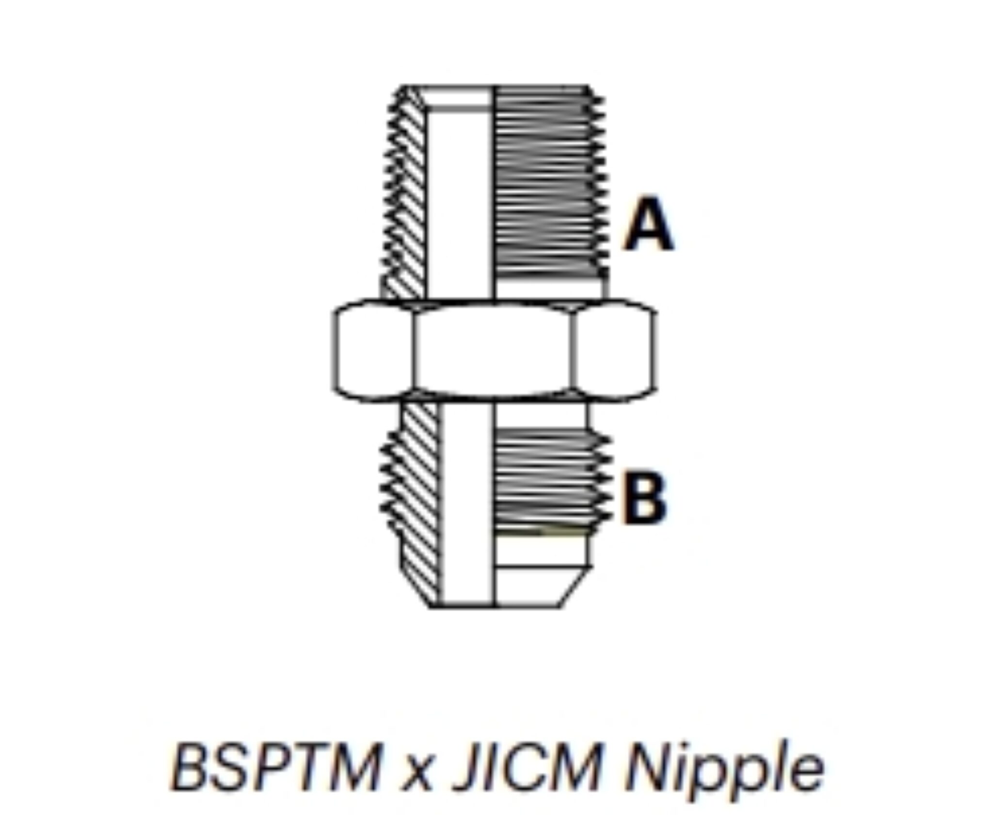 JB1M - BSPTM X JICM Nipple – MJ Hydraulic Pty Ltd