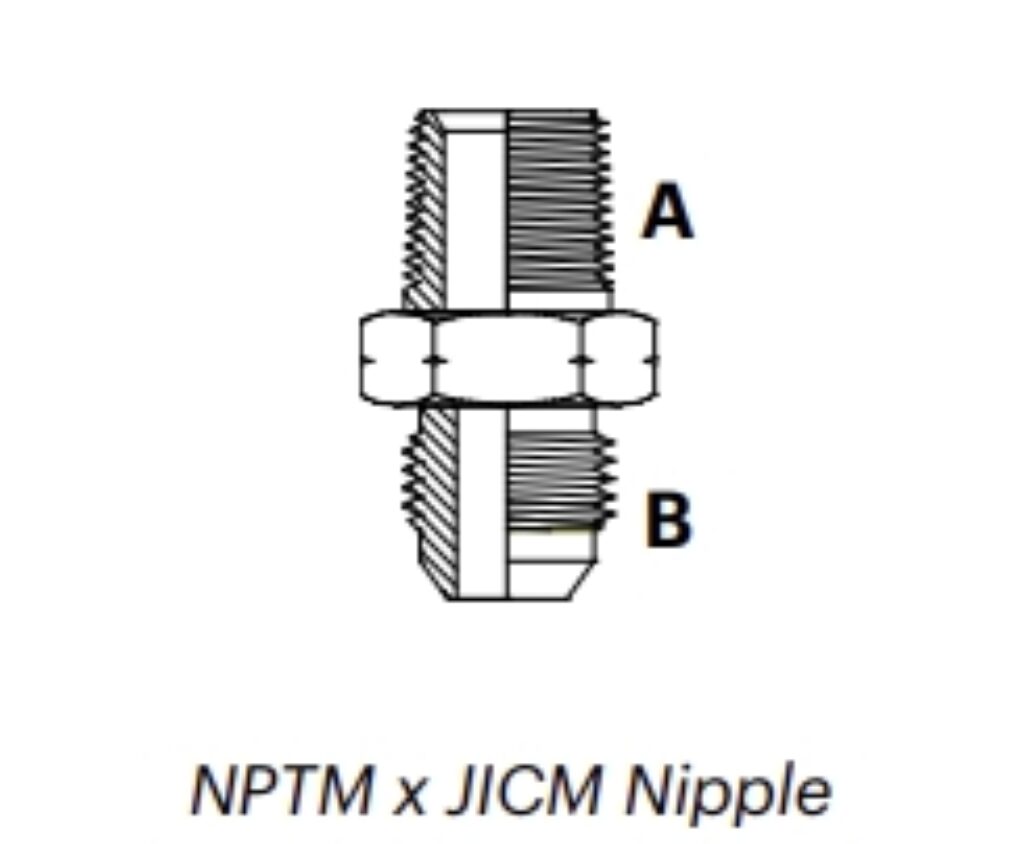 JN1M - NPTM X JICM Nipple – MJ Hydraulic Pty Ltd