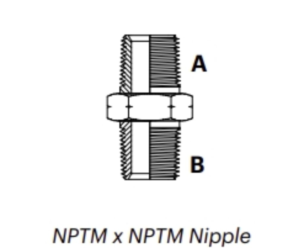 N1M - NPTM X NPTM Nipple – MJ Hydraulic Pty Ltd
