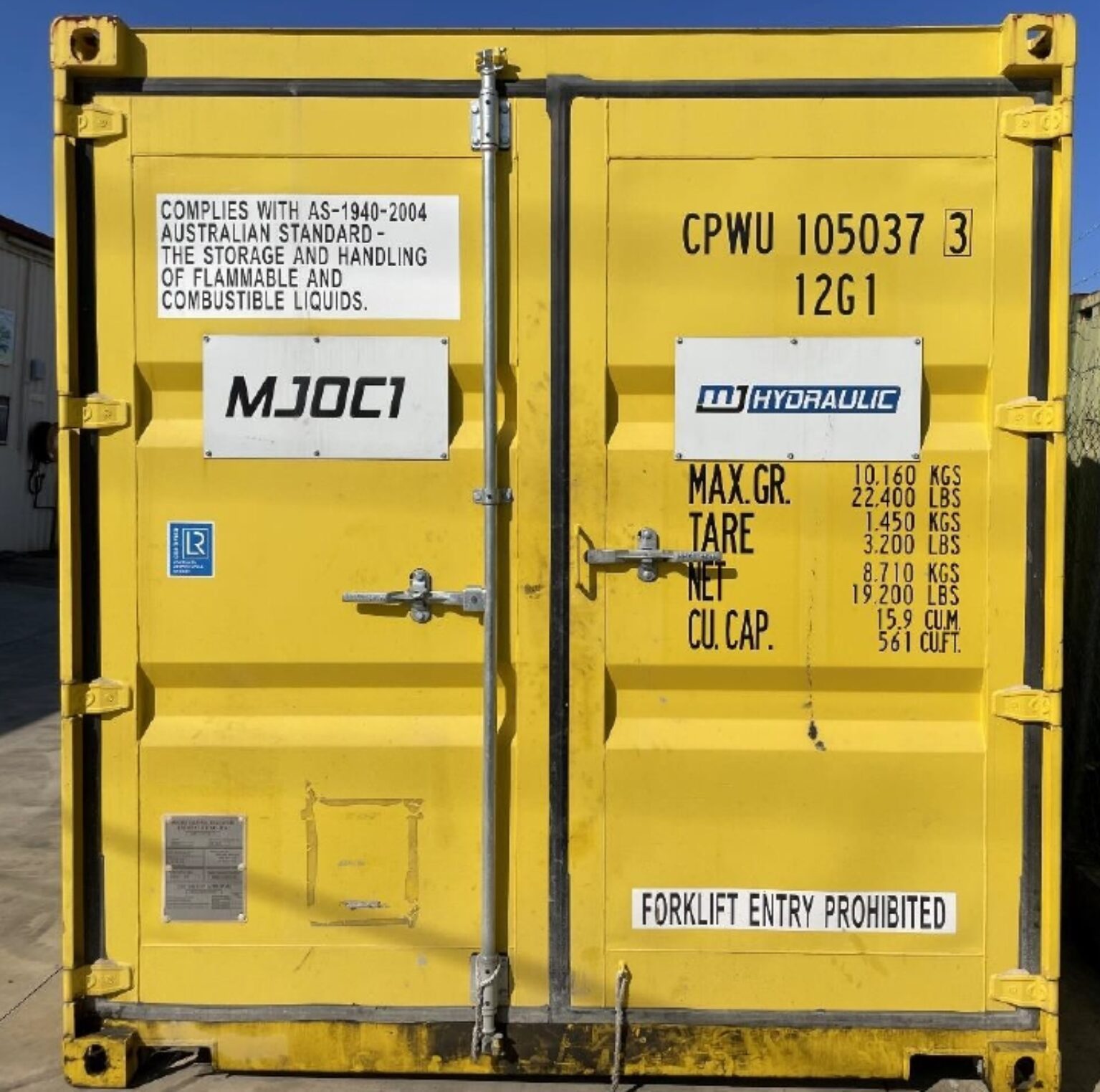 FOR SALE - 10ft Hazchem/Lube Container – MJ Hydraulic Pty Ltd