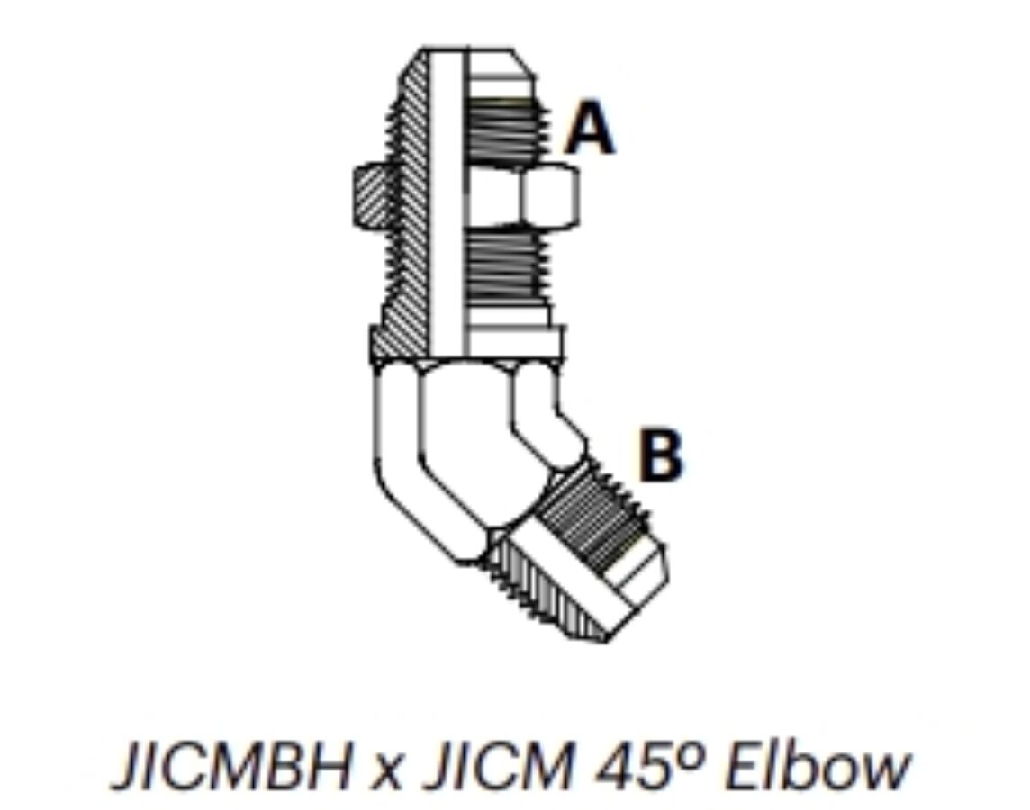 J40M - JICMBH x JICM 45º Elbow – MJ Hydraulic Pty Ltd