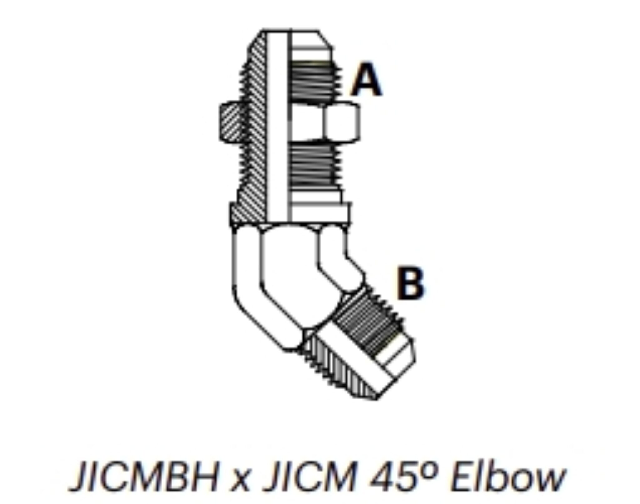 J40M - JICMBH x JICM 45º Elbow – MJ Hydraulic Pty Ltd