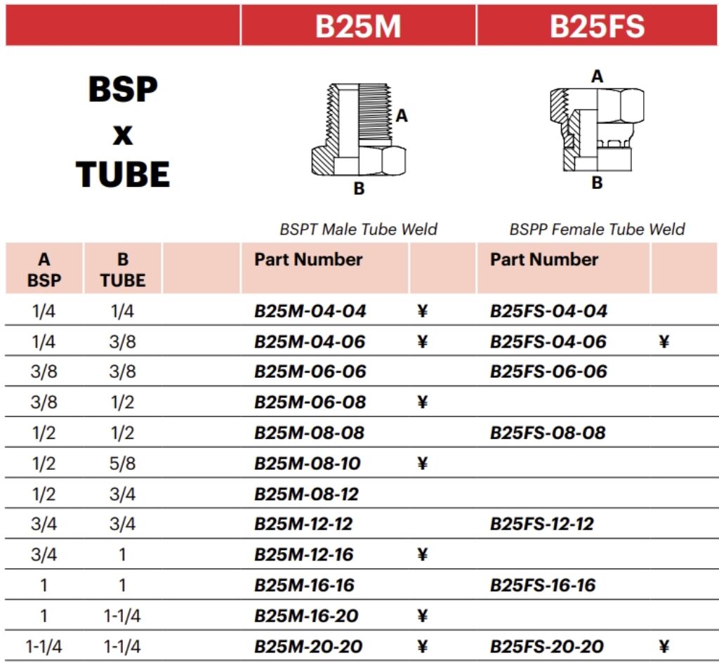 B25M - BSPT Male Tube Weld – MJ Hydraulic Pty Ltd