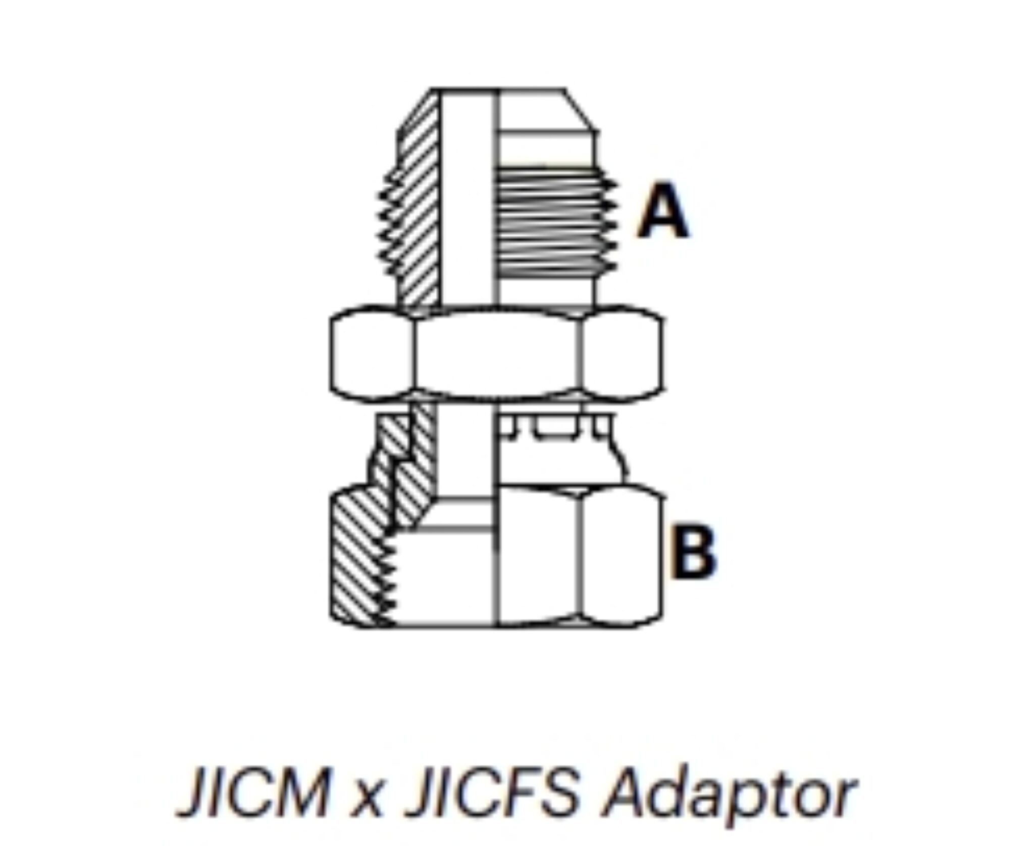 J1MFS - JICM x JICFS Adaptor – MJ Hydraulic Pty Ltd