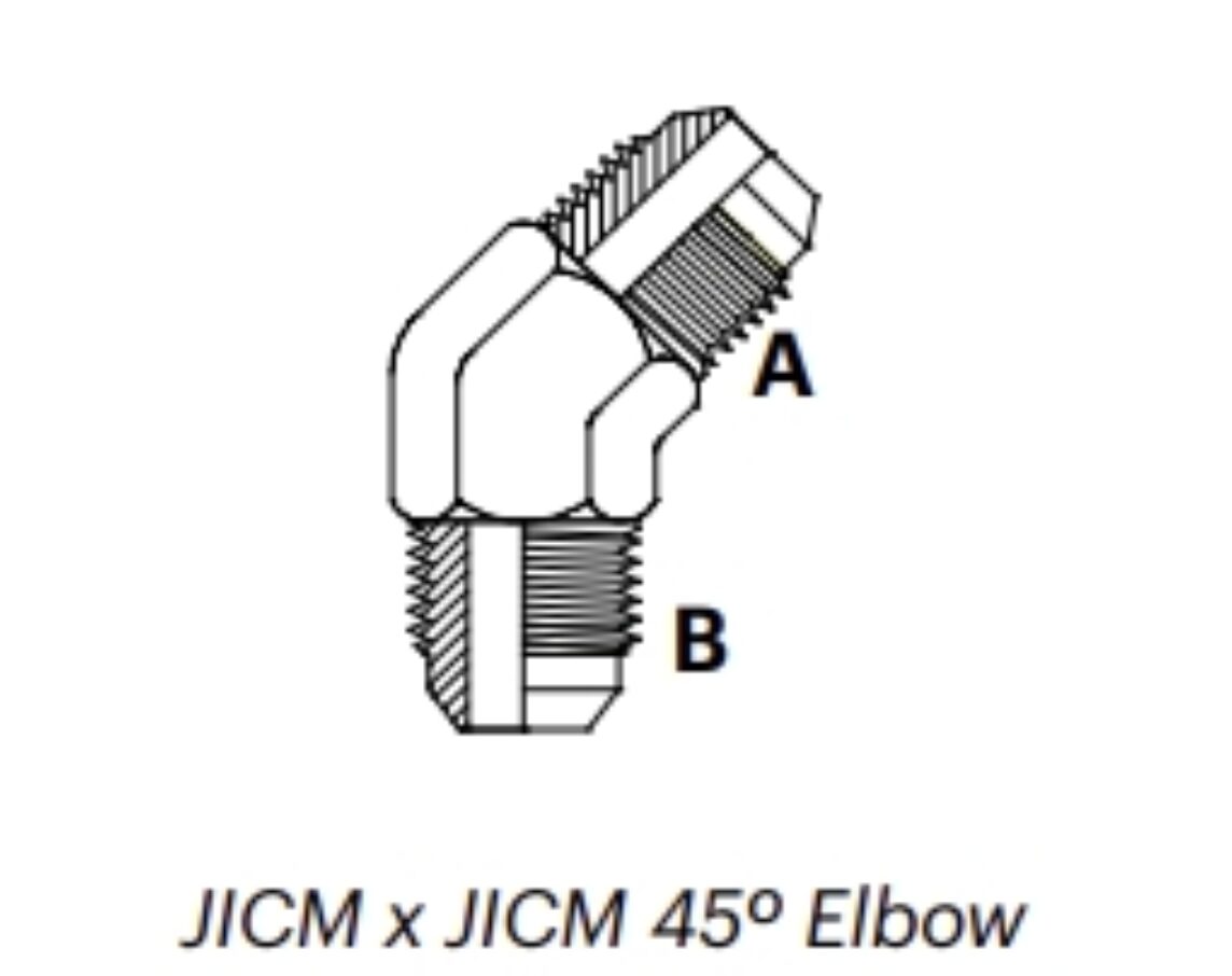 J4M - JICM x JICM 45º Elbow – MJ Hydraulic Pty Ltd