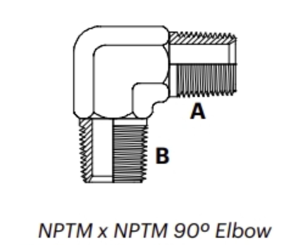 N9M - NPTM x NPTM 90º Elbow – MJ Hydraulic Pty Ltd