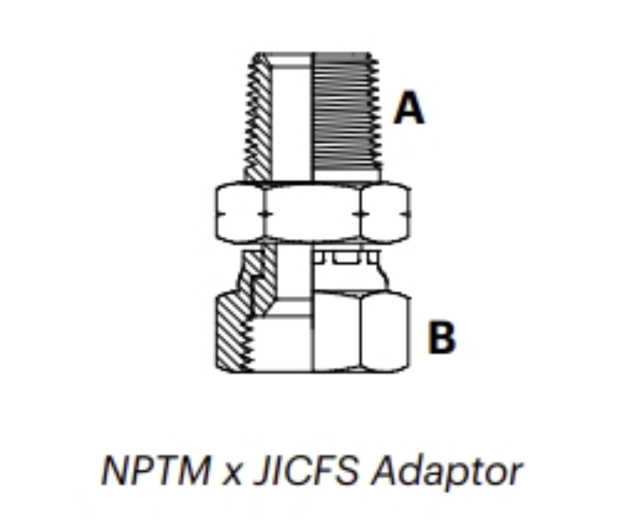 NJ1MFS - NPTM x JICFS Adaptor – MJ Hydraulic Pty Ltd